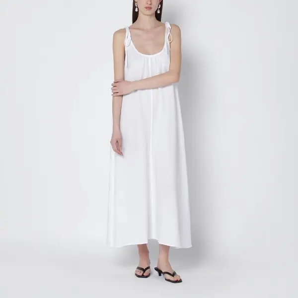 ANINE BING Long Linen-blend Dress - White