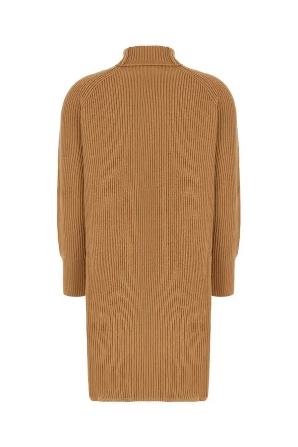 Max Mara Ribbed Turtleneck Dress - Multicolor