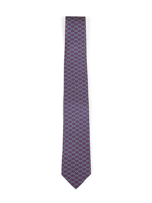 FERRAGAMO Gancini Silk Twill Tie - Multicolor