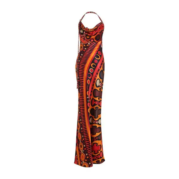 Emilio Pucci Printed Long Halterneck Dress