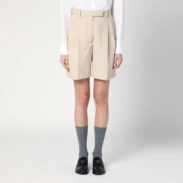 Thom Browne Khaki Cotton Blend Bermuda Shorts