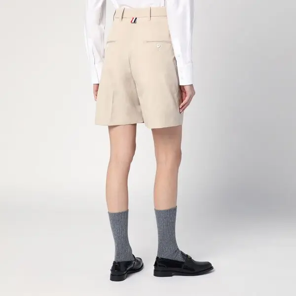 Thom Browne Khaki Cotton Blend Bermuda Shorts