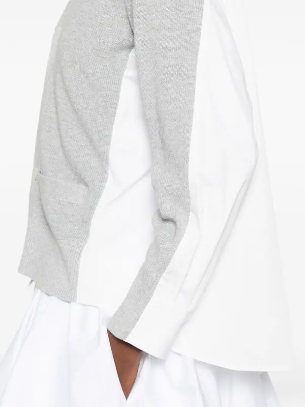 Sacai Cotton Cardigan With V-neck And Button Fastening