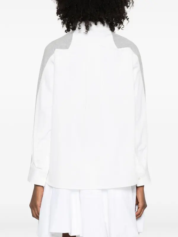 Sacai Cotton Cardigan With V-neck And Button Fastening