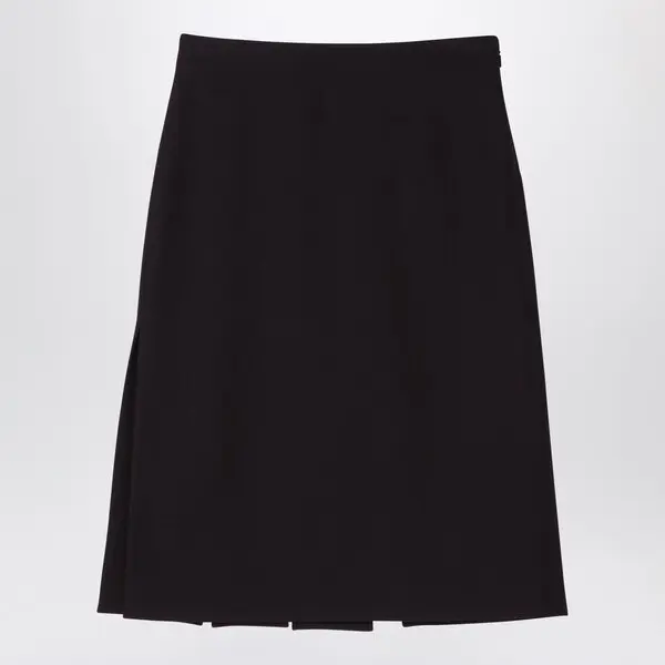 Fendi Grain De Poudre Wool Midi Skirt