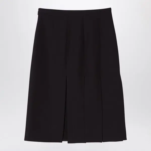 Fendi Grain De Poudre Wool Midi Skirt