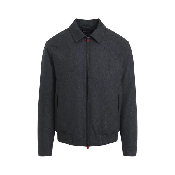 Kiton Virgin Wool Bomber Jacket - Gray