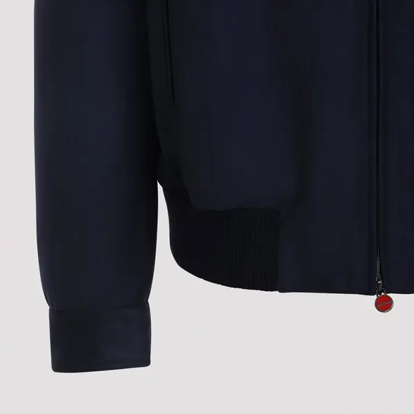 Kiton Virgin Wool And Cashmere Blend Bomber Jacket - Blue
