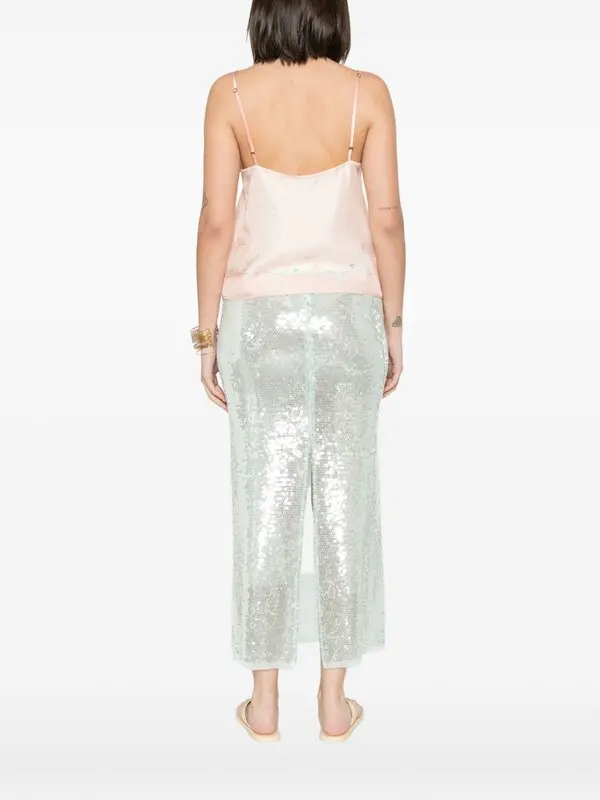 FORTE_FORTE Printed Silk Scoop Neck Top