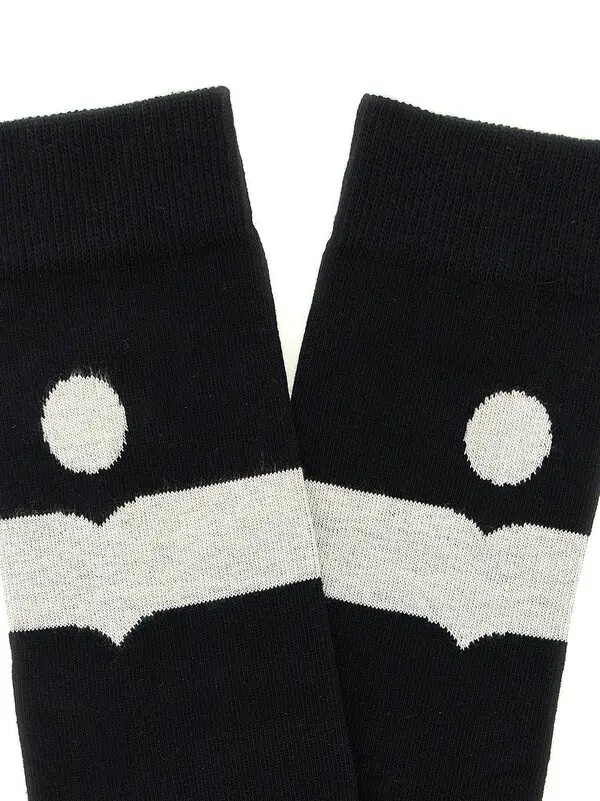 Isabel Marant Étoile Nesson Crew Socks With Logo - Black