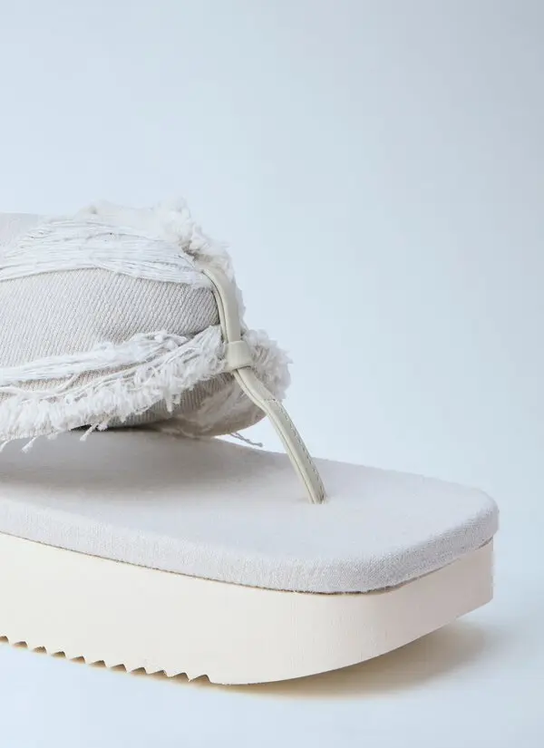 Rick Owens Frayed Edge Thong Sandals
