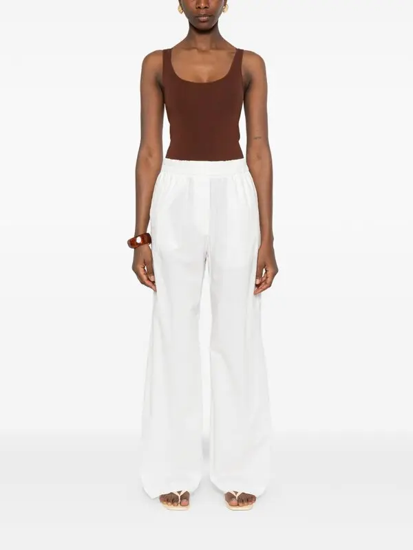 FORTE_FORTE Wide Leg Cotton Trousers - Multicolor