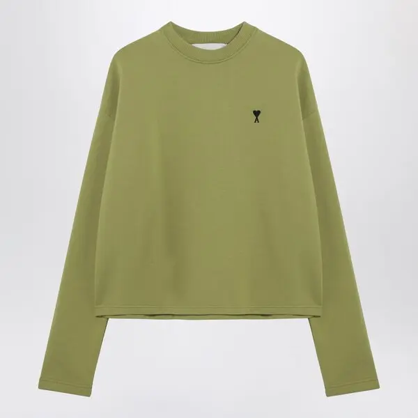 AMI Paris De Coeur Crewneck Sweatshirt - Green