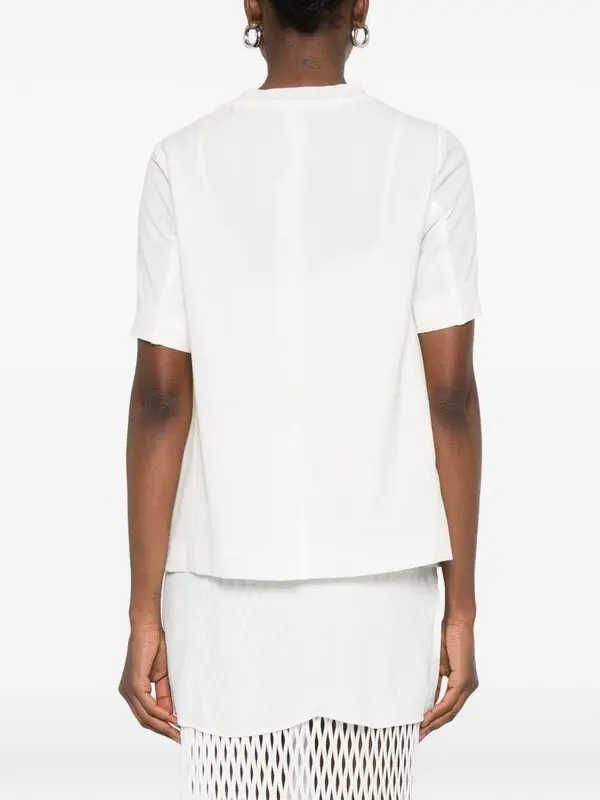 Sacai Wool And Cotton Blend T-shirt With Flap Pockets