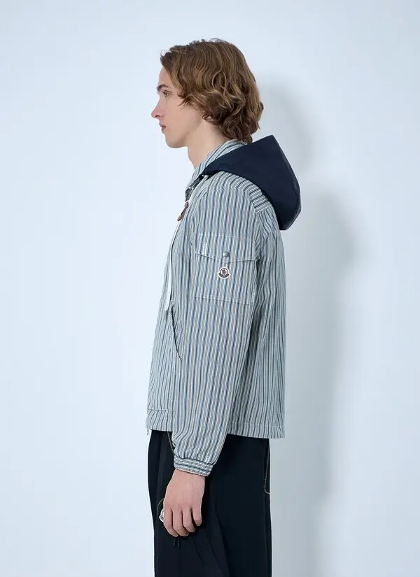 Moncler Havas Striped Zip-up Shirt Jacket - Blue
