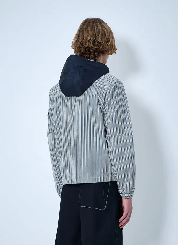Moncler Havas Striped Zip-up Shirt Jacket - Blue
