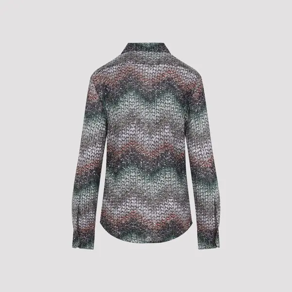 Missoni Caperdoni Knitted Viscose Shirt With Rhinestones - Multicolor