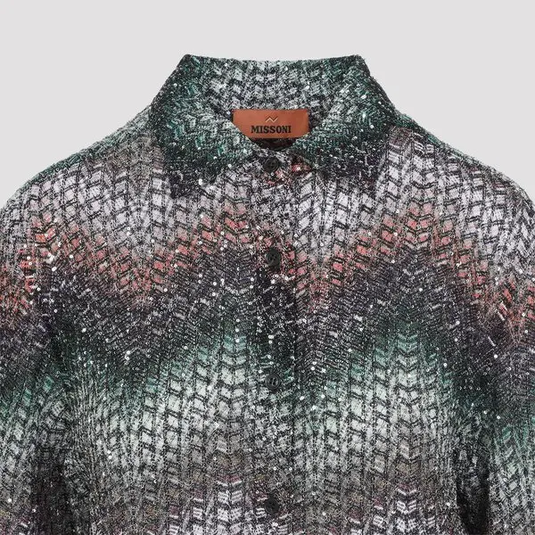 Missoni Caperdoni Knitted Viscose Shirt With Rhinestones - Multicolor