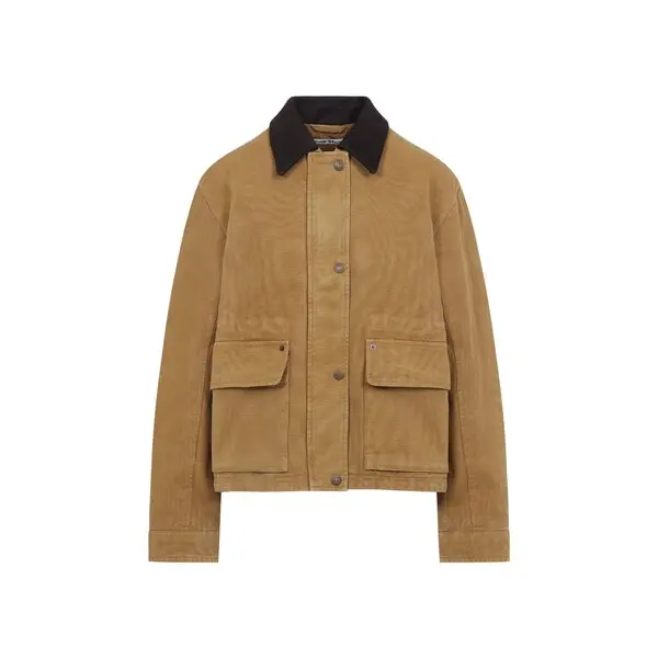 Acne Studios Rust Cotton Jacket With Velvet Collar