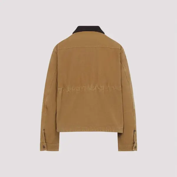 Acne Studios Rust Cotton Jacket With Velvet Collar