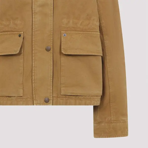 Acne Studios Rust Cotton Jacket With Velvet Collar