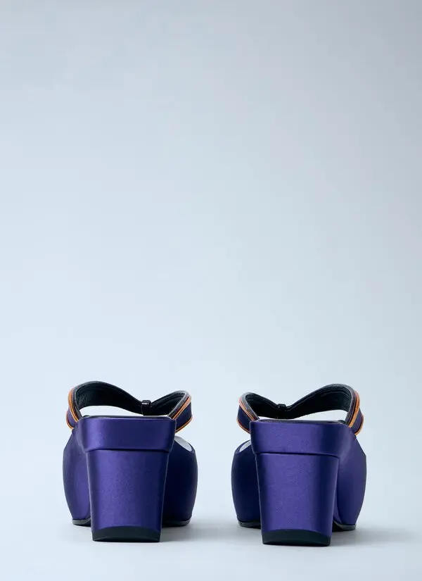 Dries Van Noten Satin Platform Thong Sandals