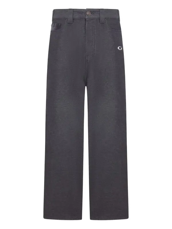 Balenciaga Grey Cotton Denim Sweatpants - Multicolor