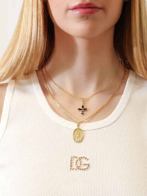 Dolce & Gabbana Brass Necklace With Oval Charm - Multicolor