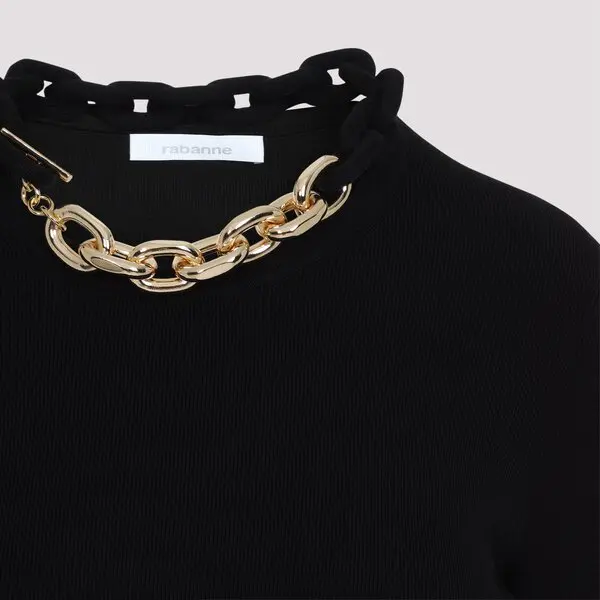 Rabanne Silk Mini Dress With Gold-tone Chain Detail
