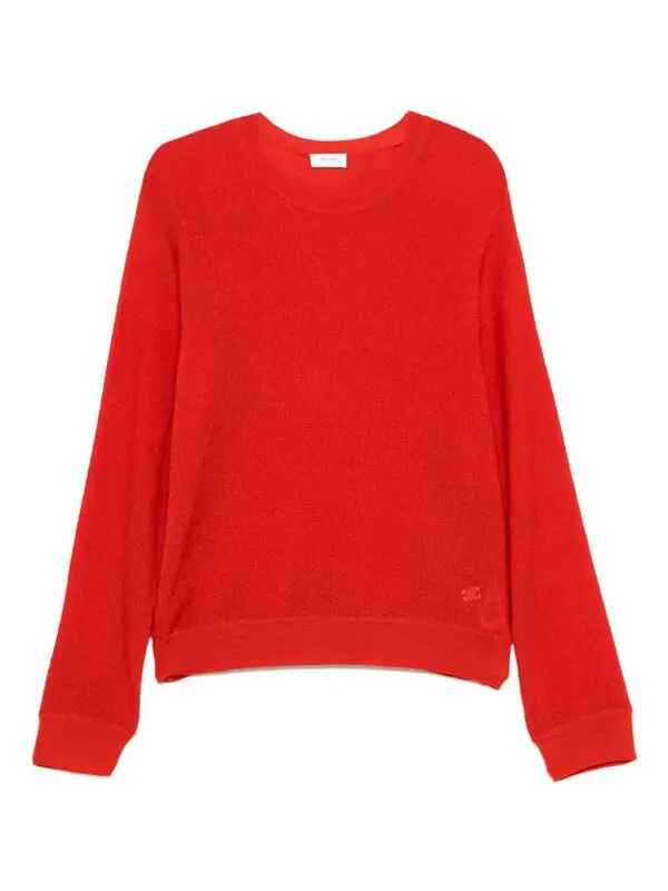 Celine Wool Crewneck Sweater With Embroidered Triomphe Logo - Multicolor