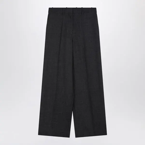Givenchy Dark Grey Wool Wide Trousers