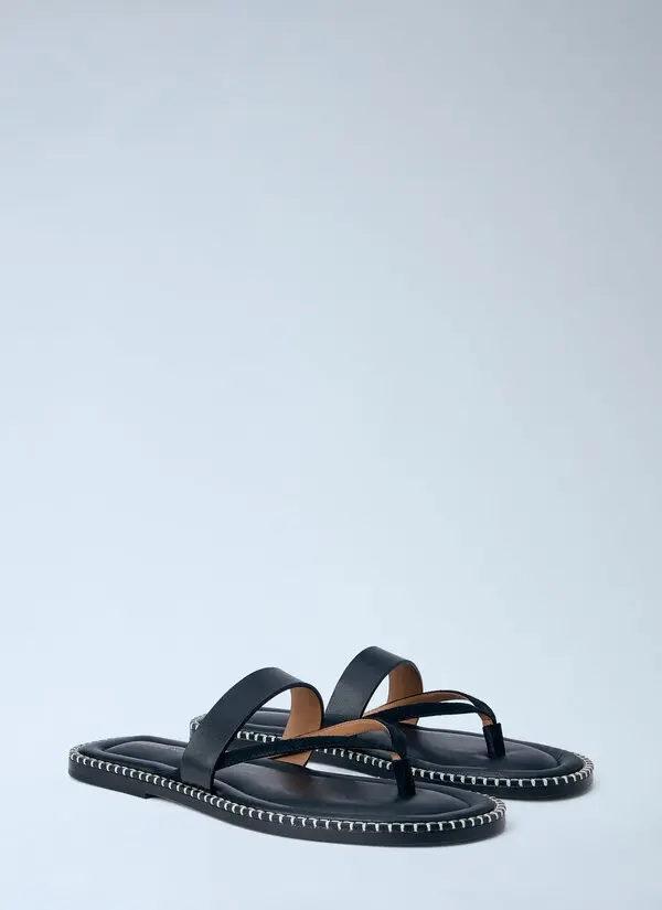 Dries Van Noten Leather Thong Sandals