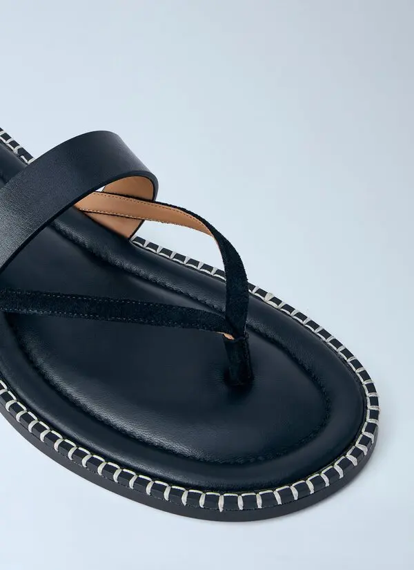 Dries Van Noten Leather Thong Sandals