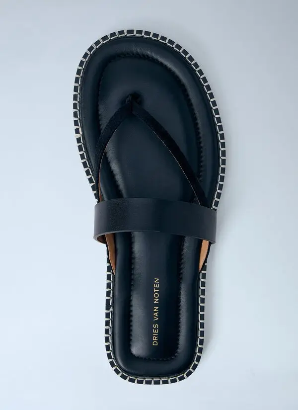 Dries Van Noten Leather Thong Sandals