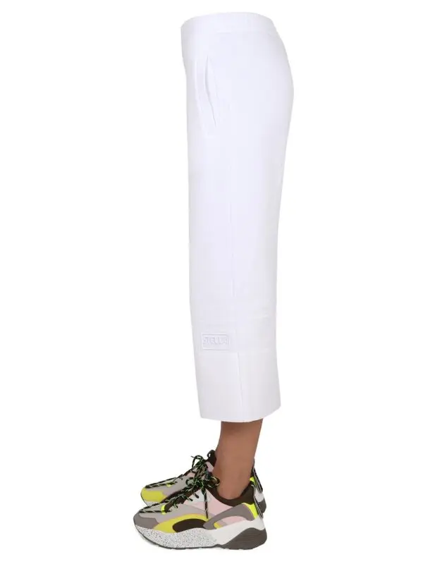 Stella McCartney Embroidered Logo Cropped Trousers