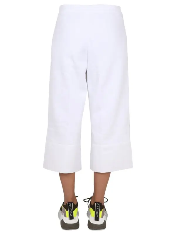 Stella McCartney Embroidered Logo Cropped Trousers