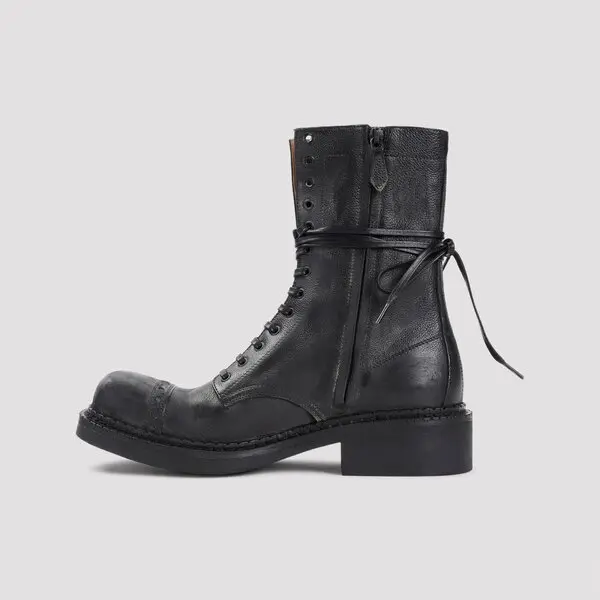 Miu Miu Calf Leather Lace-up Ankle Boots