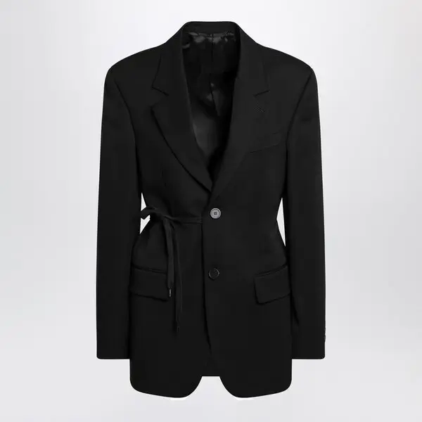 Balenciaga Single Breasted Jacket With Side Tie Detail