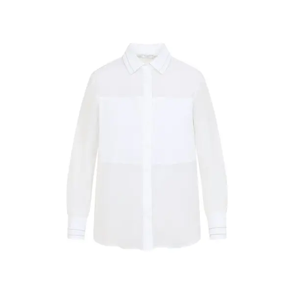 Peserico Organza Shirt With Pointed Collar And Button Fastening