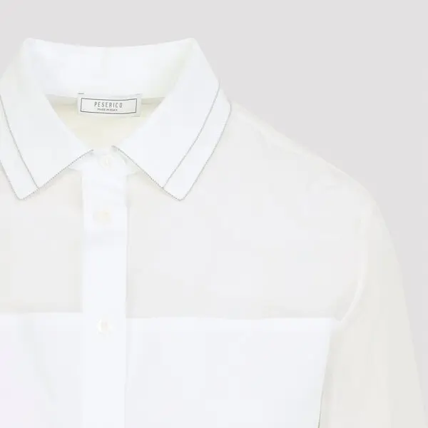 Peserico Organza Shirt With Pointed Collar And Button Fastening