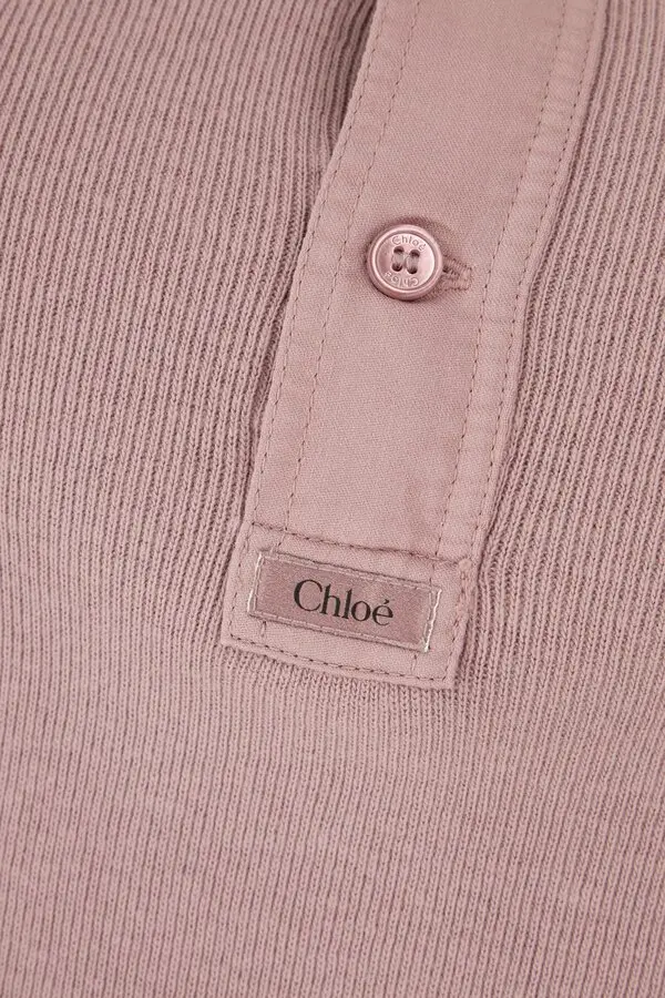 Chloé Ribbed Henley T-shirt - Multicolor
