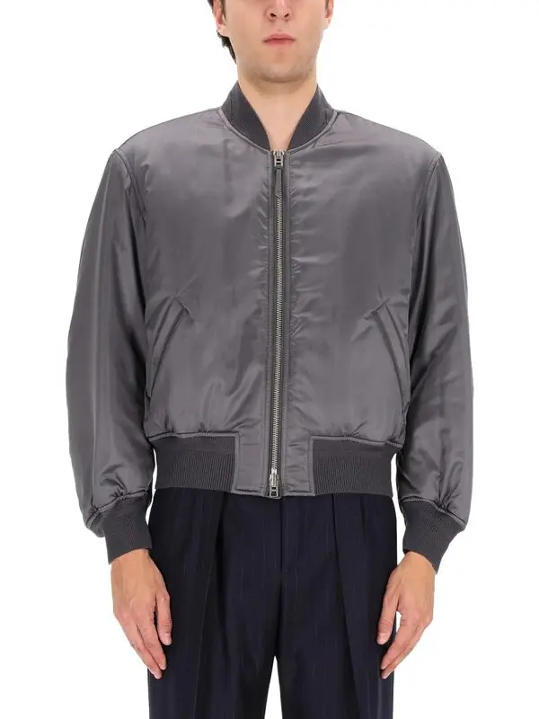 TOM FORD Silk Bomber Jacket - Gray