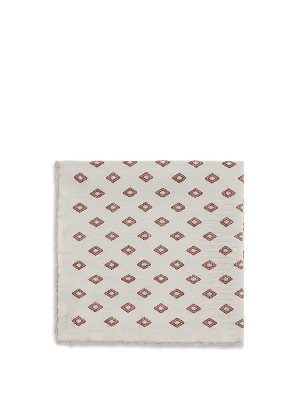 Brunello Cucinelli Silk Pochette With Diamond Pattern - Multicolor