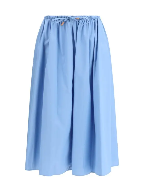 Marni Poplin Drawstring Midi Skirt - Blue