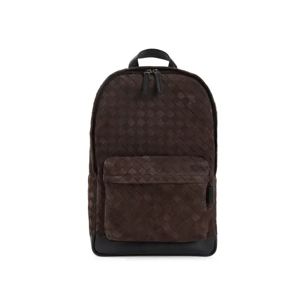 Bottega Veneta Suede Leather Backpack - Brown