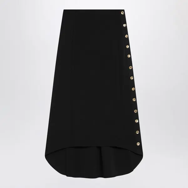 Givenchy Milan Stitch Skirt With Gold Buttons - Black