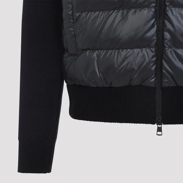 Moncler Ribbed Cardigan With Contrasting Stripes