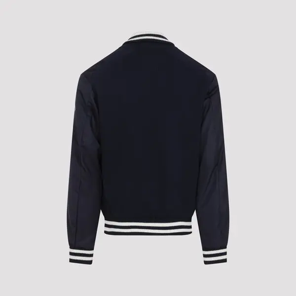 Moncler Ribbed Cardigan With Contrasting Stripes
