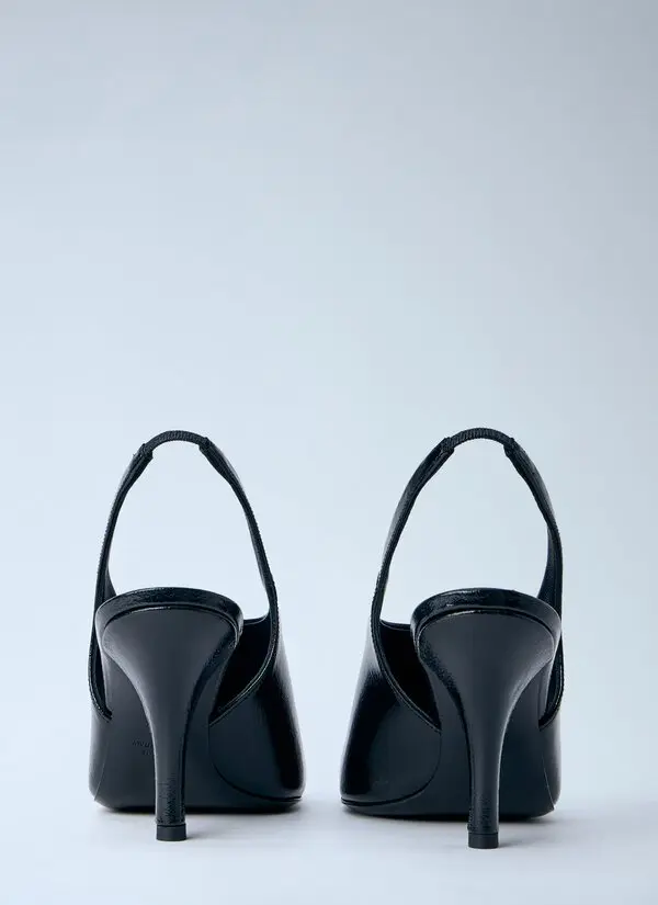TOTEME Slingback Peep-toe Heels In Leather