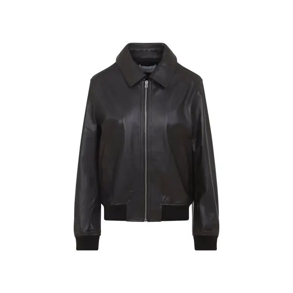 YVES SALOMON Lamb Leather Jacket With Zip Up Front